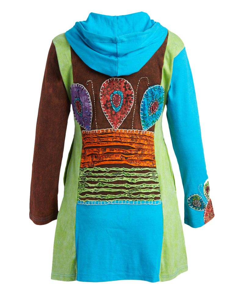 Multi Color Flower Patch Hooded Jacket – Ethno Earth